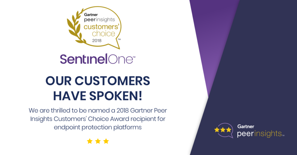 SentinelOne is Recognized as a 2018 Gartner Peer Insights Customers ...