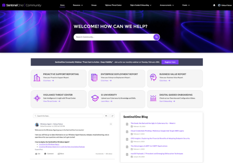 Introducing SentinelOne’s Customer Community | Actionable Reports to ...