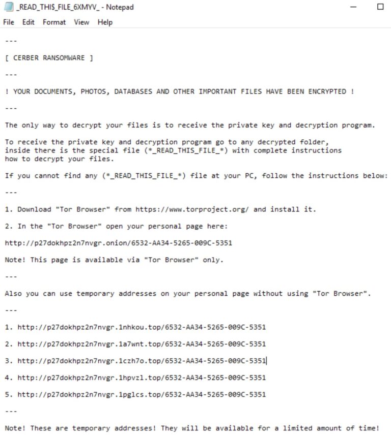 Cerber Ransomware: In-Depth Analysis, Detection, and Mitigation