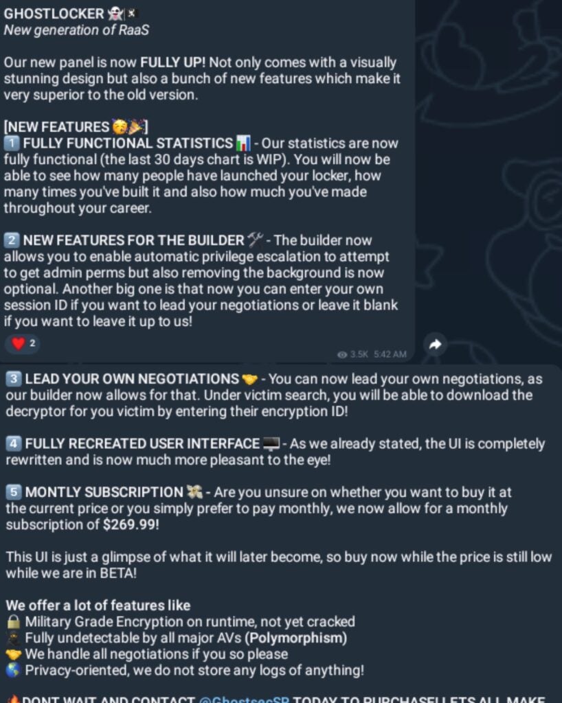 GhostLocker RaaS: In-Depth Analysis, Detection, and Mitigation